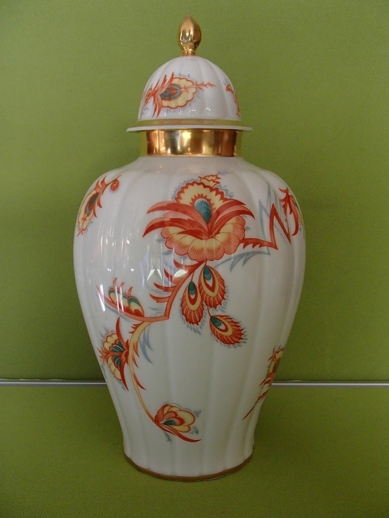 Art Deco porcelain vase with lid by THOMAS Bavaria with cubistic ...