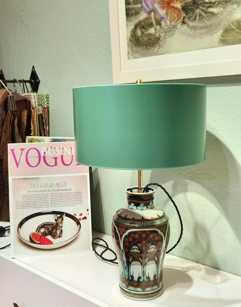 Art Deco Pottery Table Lamp Ronzeburg/Den Haag Netherlands For Sale at ...