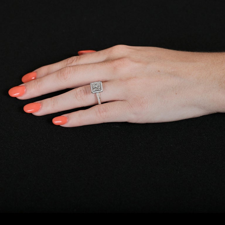 Art Deco Princess cut Diamond Ring in Rose Gold by Zoltan David For ...