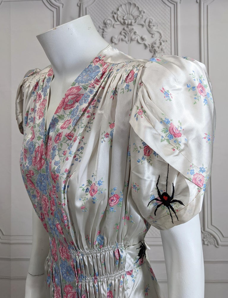 Art Deco Rayon Floral Gown Upcyled by Studio VL For Sale at 1stDibs