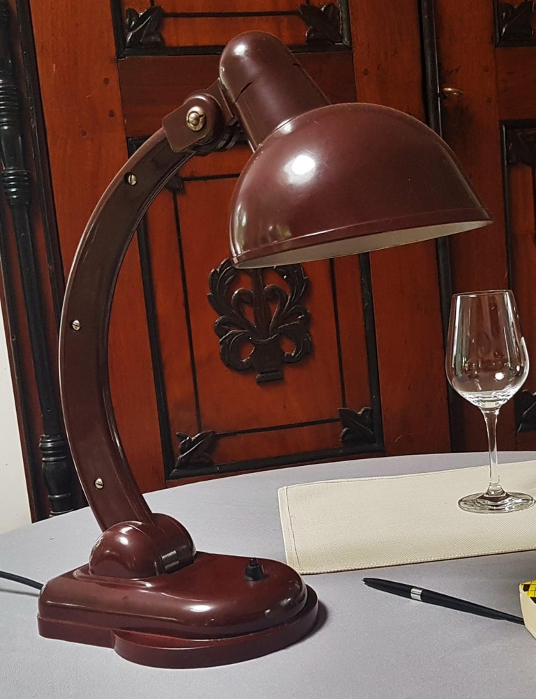 Art Deco Red Bakelite Table Lamp Sigma by Christian Dell, 1930s For ...