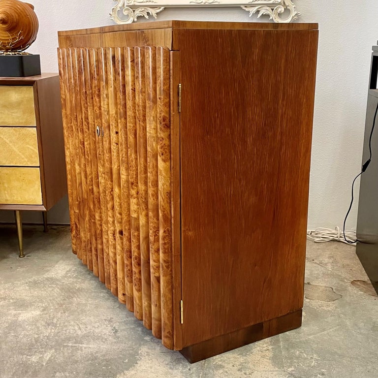 Art Deco Reed Front Cabinet, English, circa 1930 at 1stDibs