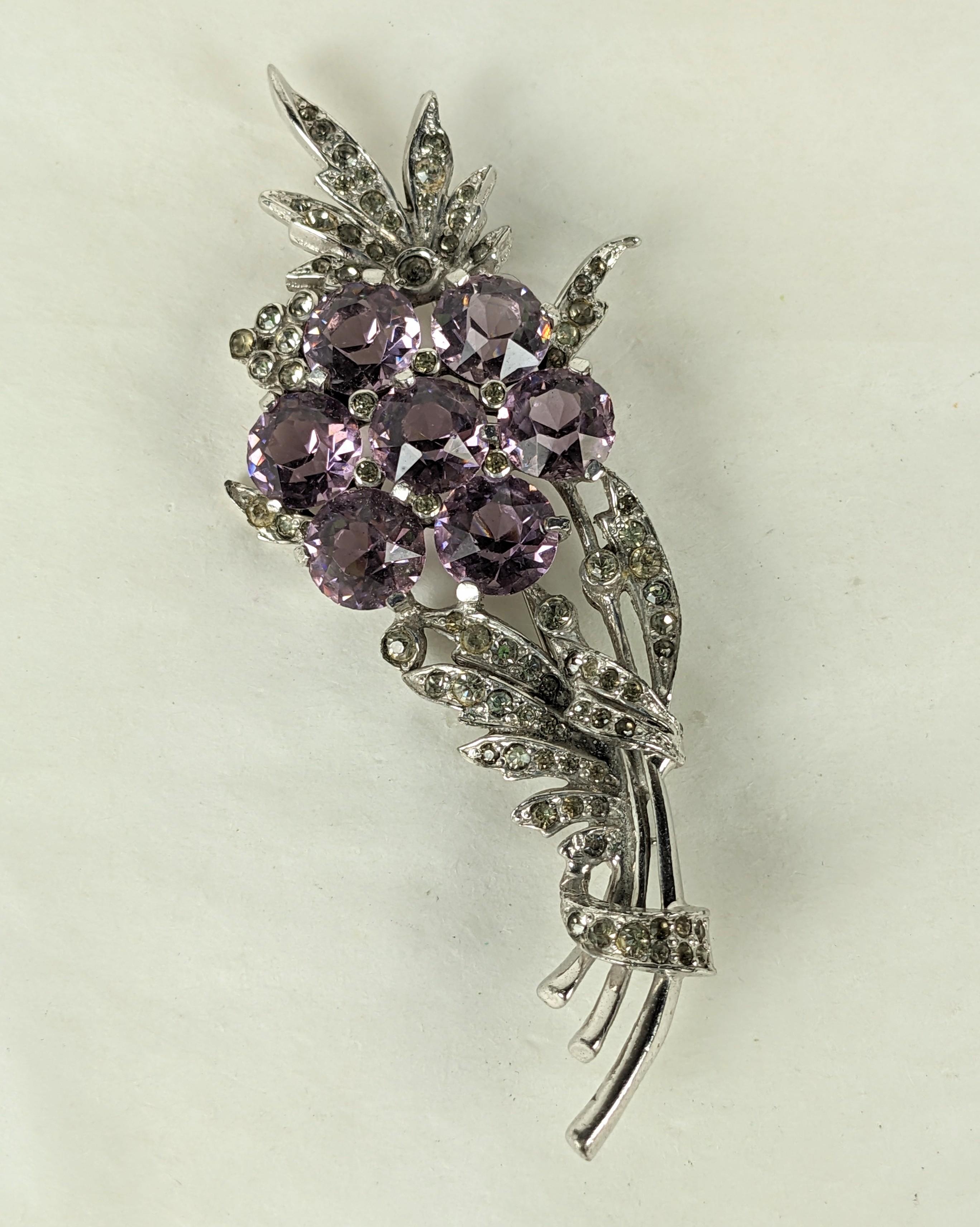 Art Deco Reja Pave Flower Spray For Sale at 1stDibs