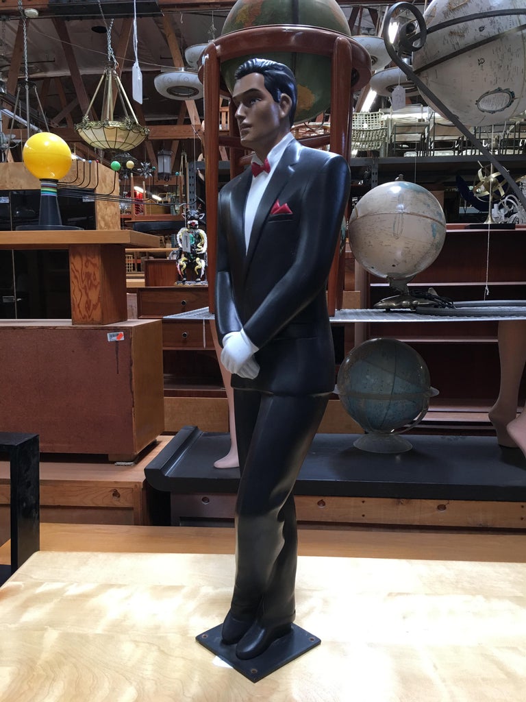Art Deco Revival Hotel Butler Greeter Statue at 1stDibs