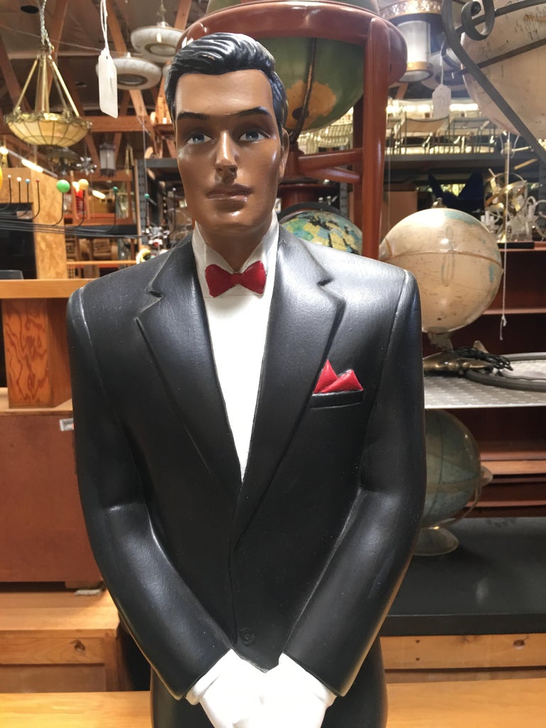 Art Deco Revival Hotel Butler Greeter Statue at 1stDibs