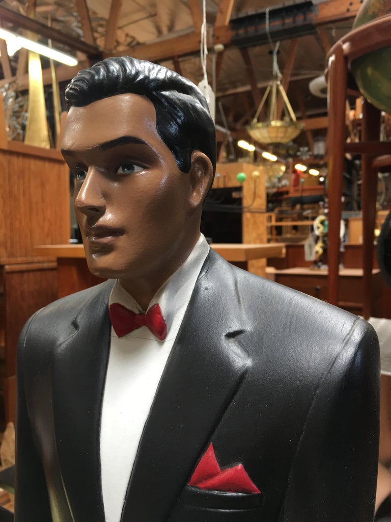 Art Deco Revival Hotel Butler Greeter Statue at 1stDibs