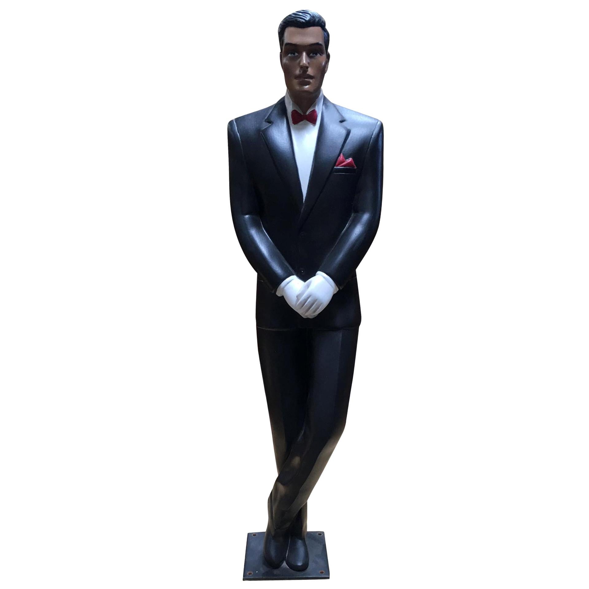 Art Deco Revival Hotel Butler Greeter Statue at 1stDibs
