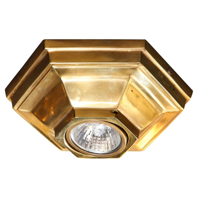 Art Deco Revival Patinated Bronze Hexagonal Classic Spotlight For Sale ...