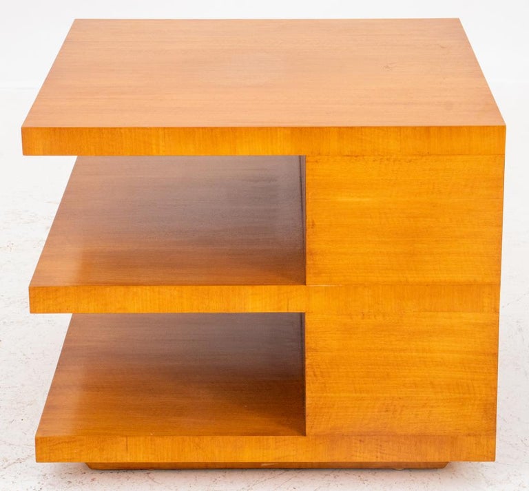 Art Deco Revival Square Birch Bookcase Table For Sale at 1stDibs