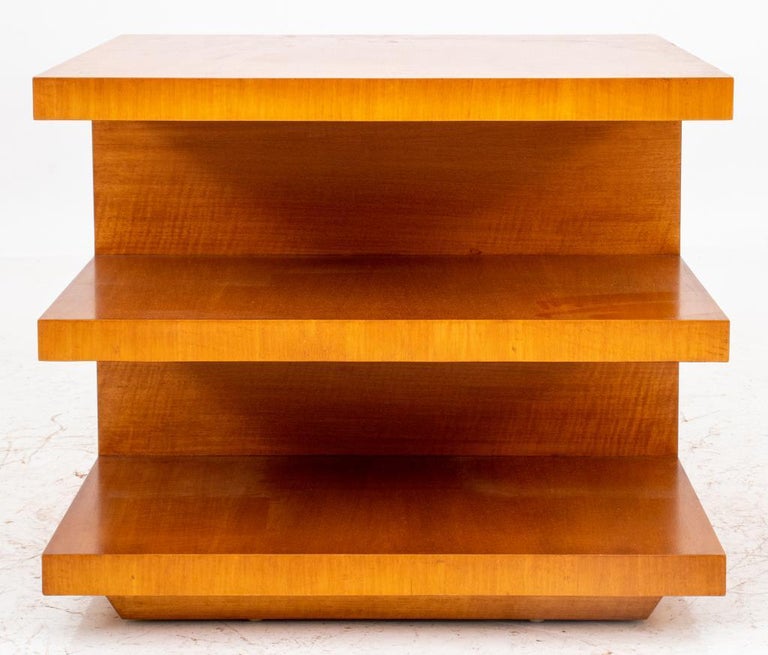 Art Deco Revival Square Birch Bookcase Table For Sale at 1stDibs