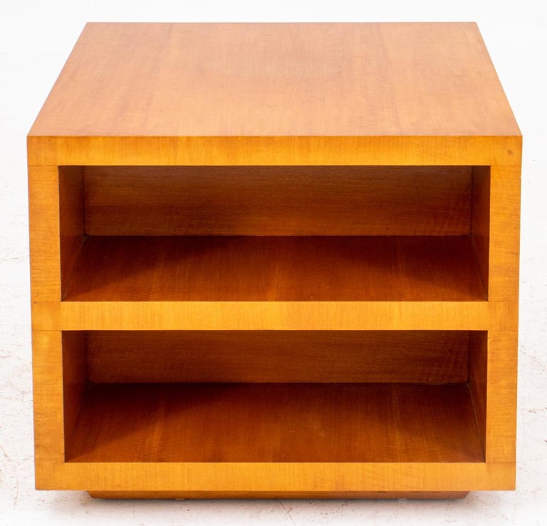 Art Deco Revival Square Birch Bookcase Table For Sale at 1stDibs