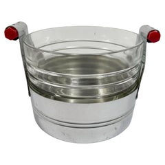 Art Deco Cobalt Blue Glass Ice Bucket with a Hammered Handle For Sale ...