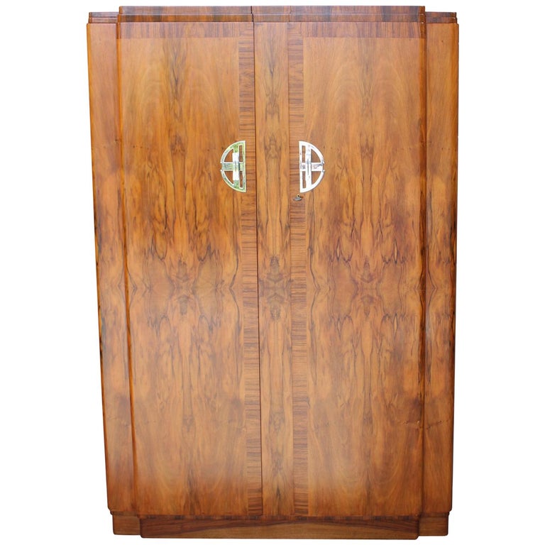 Art Deco Root Wood Wardrobe at 1stDibs