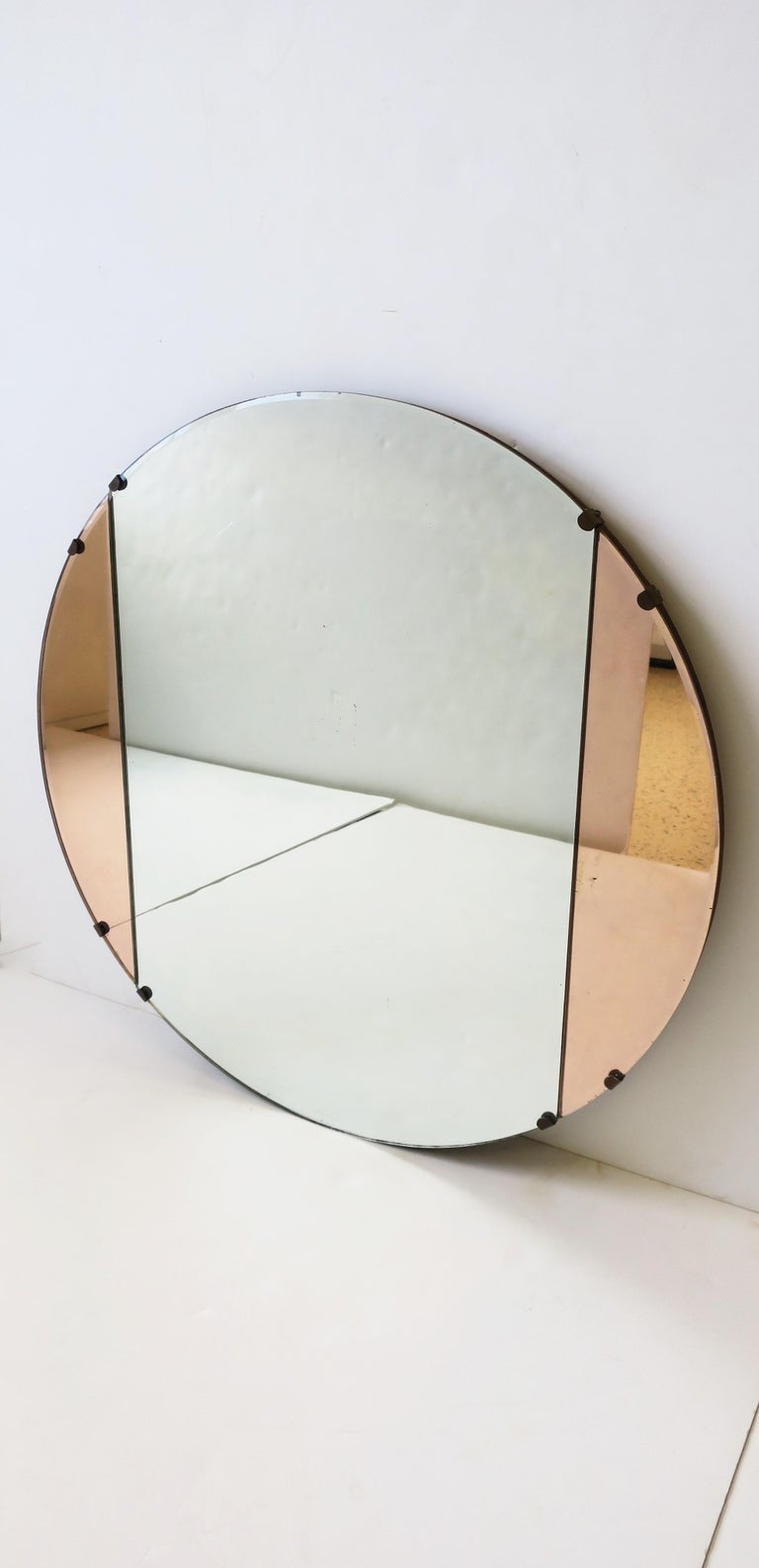 Art Deco Rose Pink Round Wall Mirror, circa 1940s For Sale at 1stDibs ...