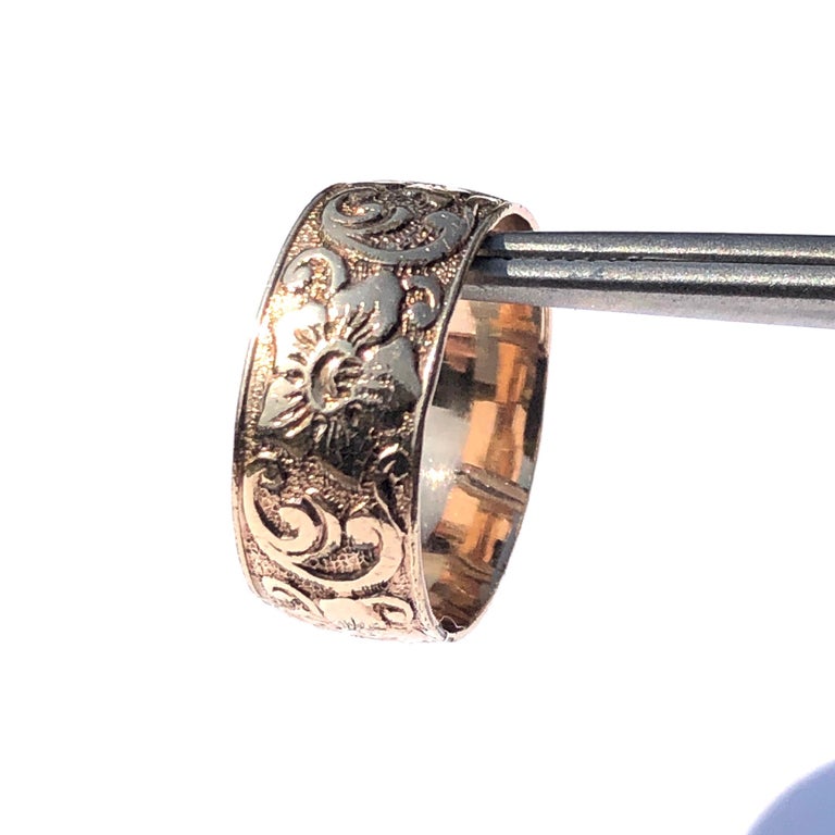 Art Deco Rose Gold Shell Decorative Band at 1stDibs