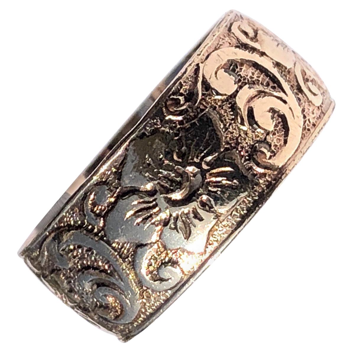 Art Deco Rose Gold Shell Decorative Band at 1stDibs