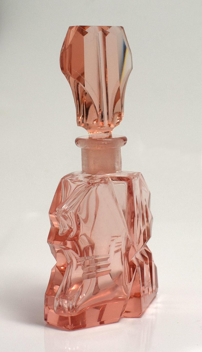 Art Deco Rose Pink Glass Perfume Bottle at 1stDibs | art deco glass ...