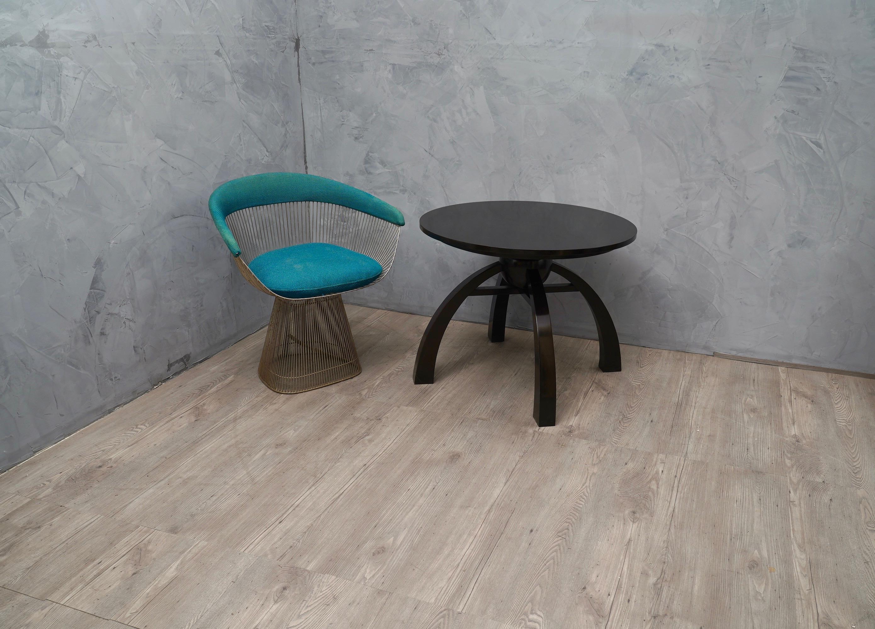 Art Deco Round Black Shellac Italian Side Table, 1930 For Sale at ...