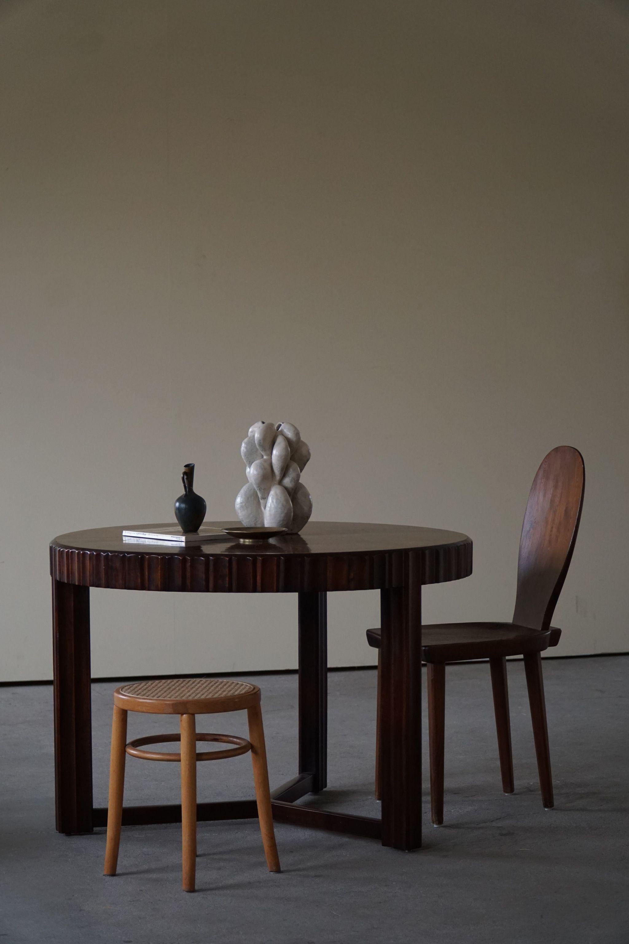 Art Deco, Round Dining Table in Walnut, Swedish Cabinetmaker, Made in ...