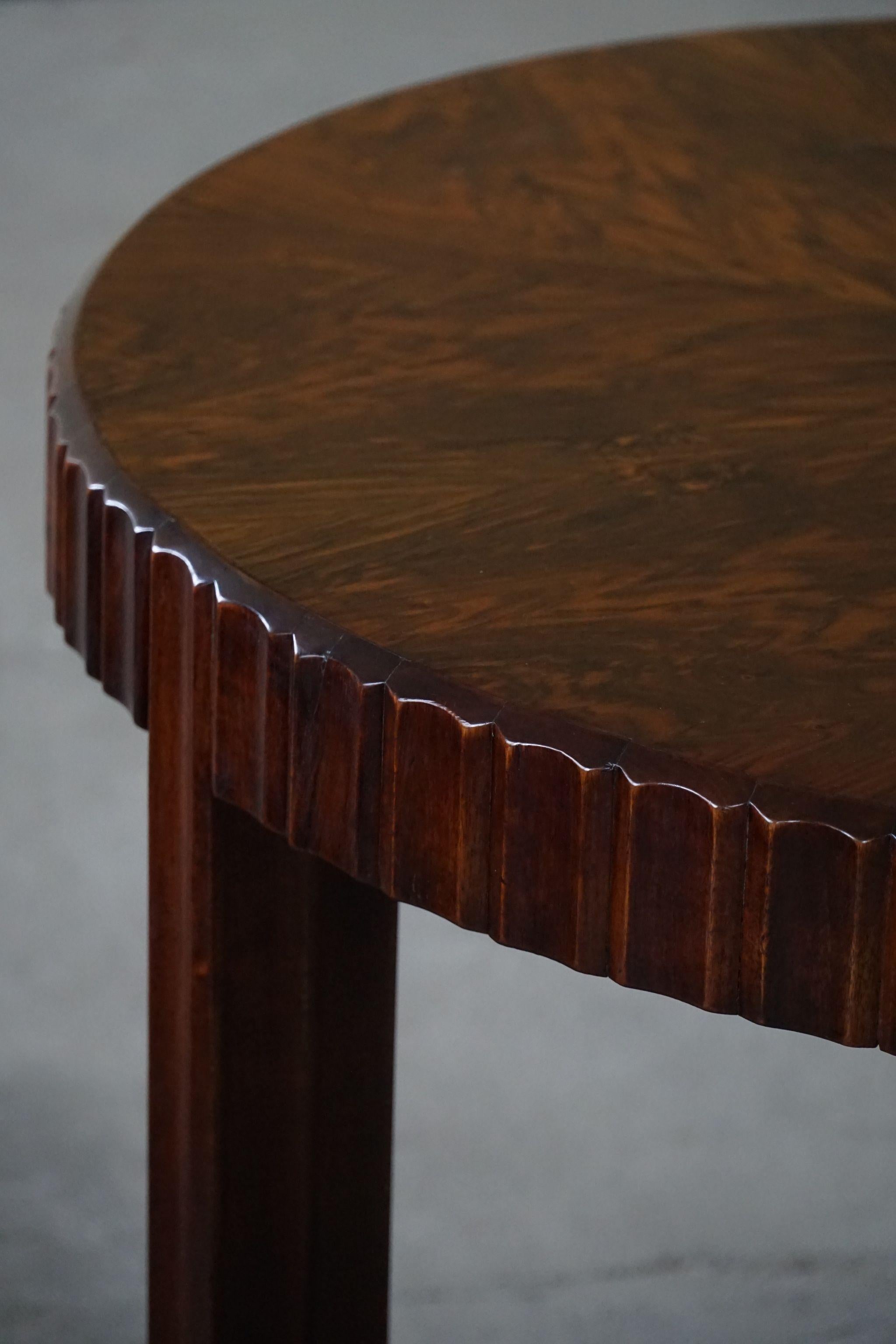 Art Deco, Round Dining Table in Walnut, Swedish Cabinetmaker, Made in ...