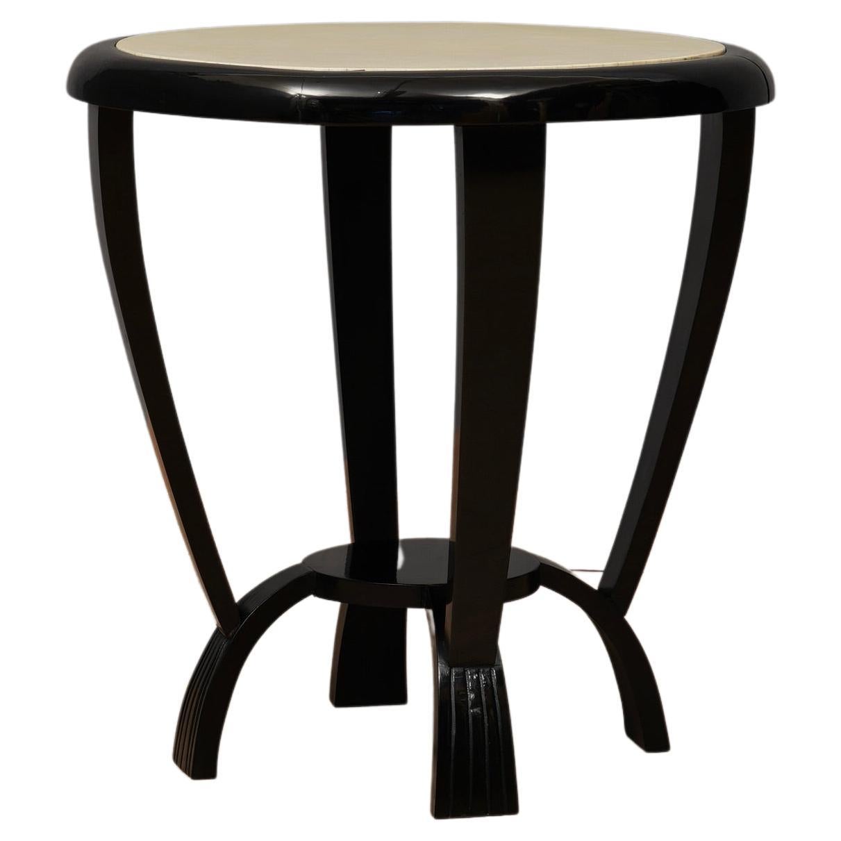 Art Deco Glass Brass and Goat Skin Dining Table, 1930 For Sale at 1stDibs