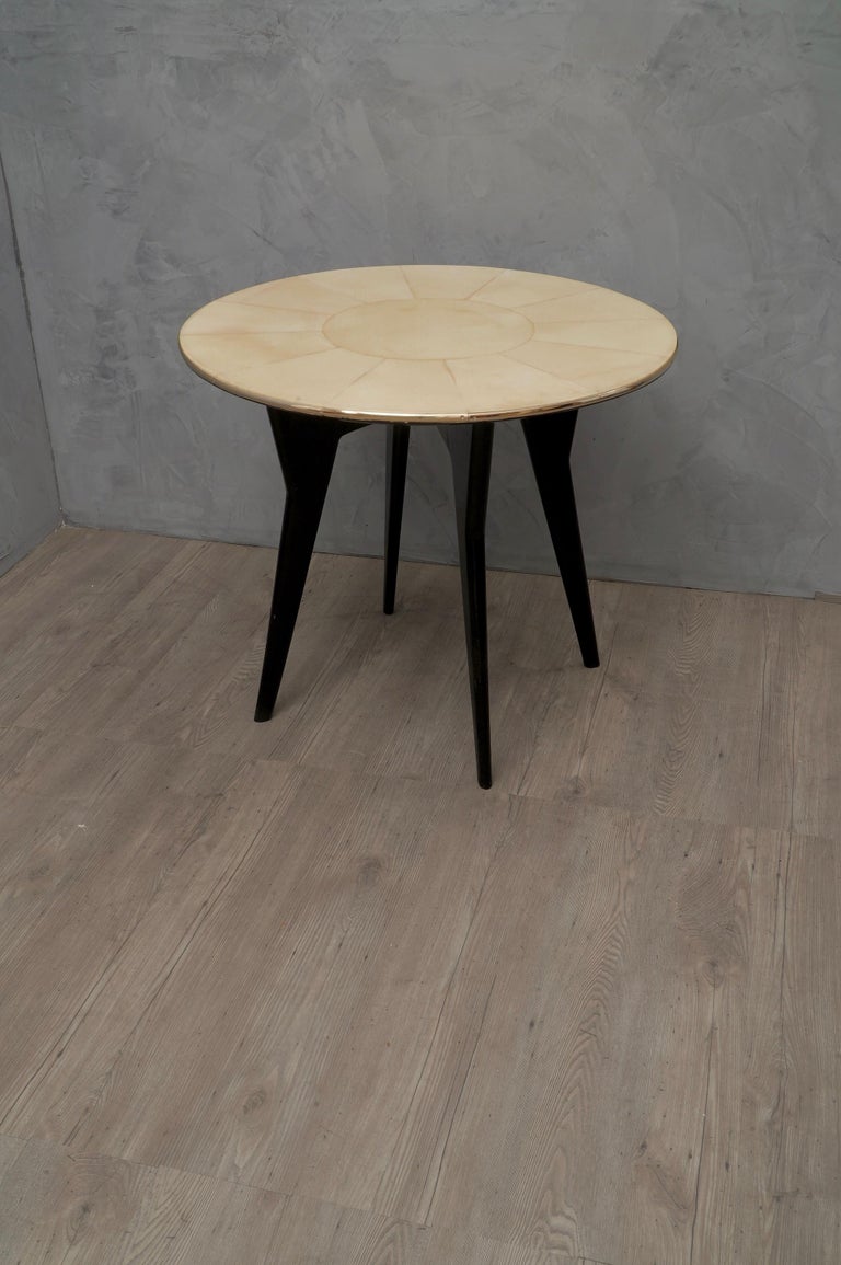 Art Deco Round Goatskin Card and Tea Table, 1940 at 1stDibs