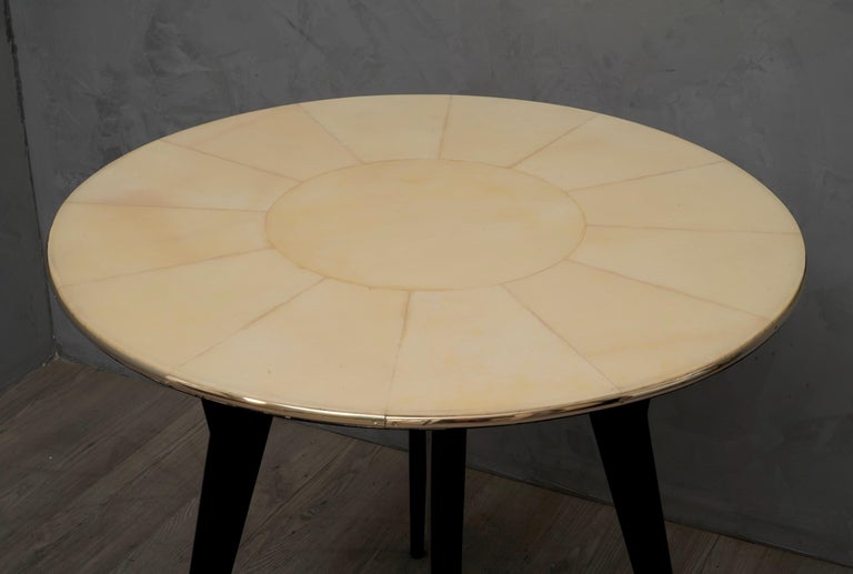 Art Deco Round Goatskin Card and Tea Table, 1940 at 1stDibs
