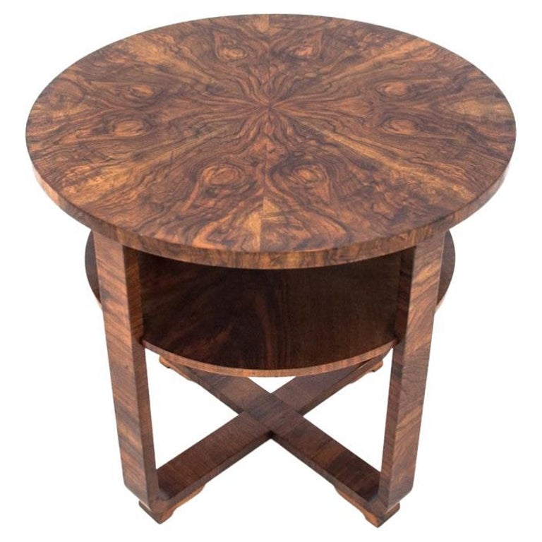 Art Deco round table, Poland, 1940s. After renovation For Sale at 1stDibs
