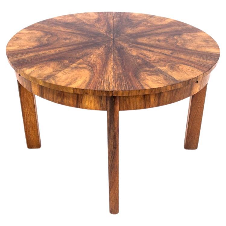 Round French Art Deco Travertine Dining Table 1940s For Sale at 1stDibs