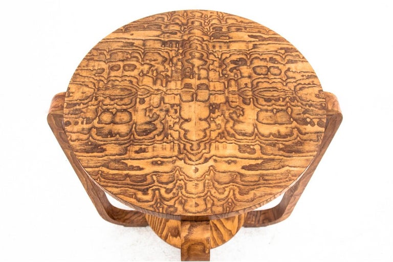 Art Deco Round Table, Poland, 1950s For Sale at 1stDibs