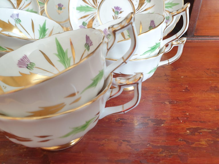 Royal Chelsea Art Deco 10 Cups and Saucers Tea Service For Sale at ...