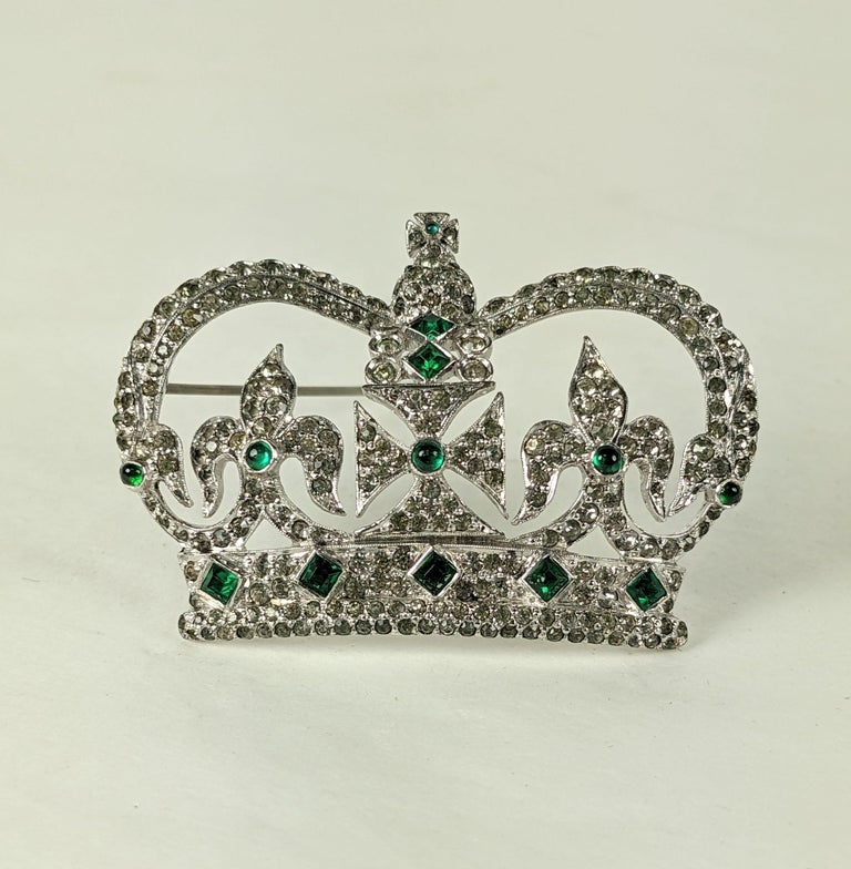 Art Deco Royal Crown Brooch, Coro For Sale at 1stDibs