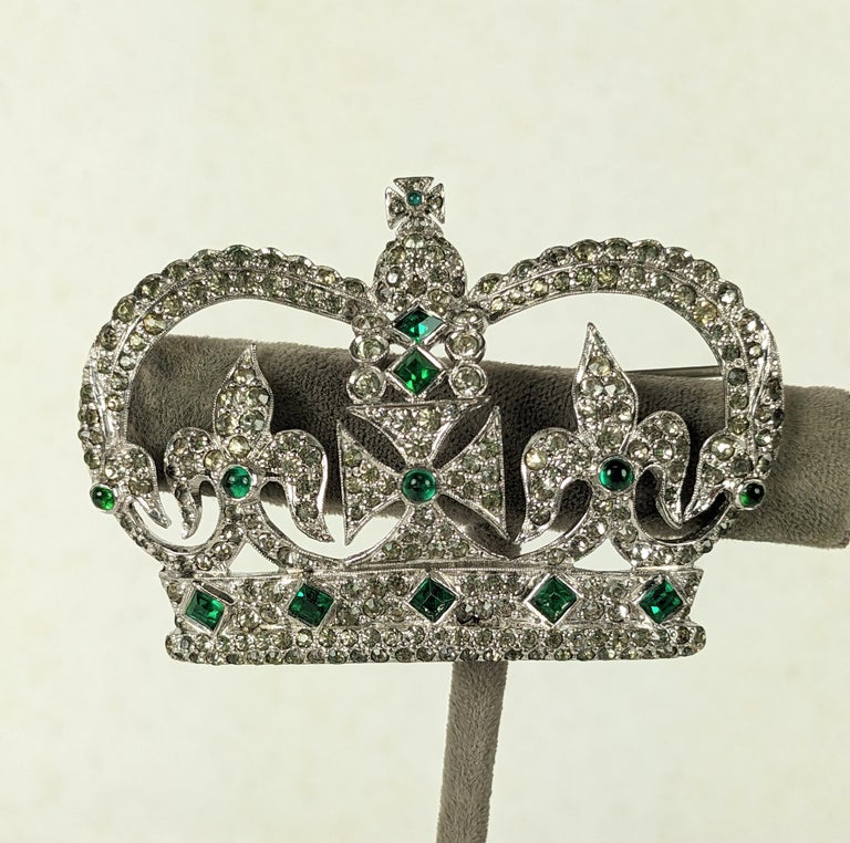 Art Deco Royal Crown Brooch, Coro For Sale at 1stDibs