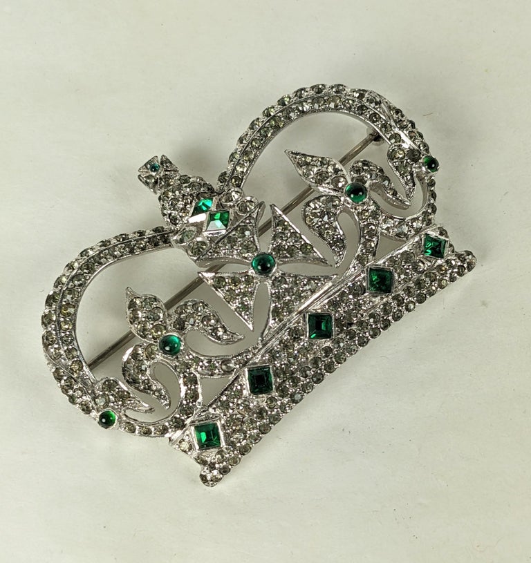 Art Deco Royal Crown Brooch, Coro For Sale at 1stDibs