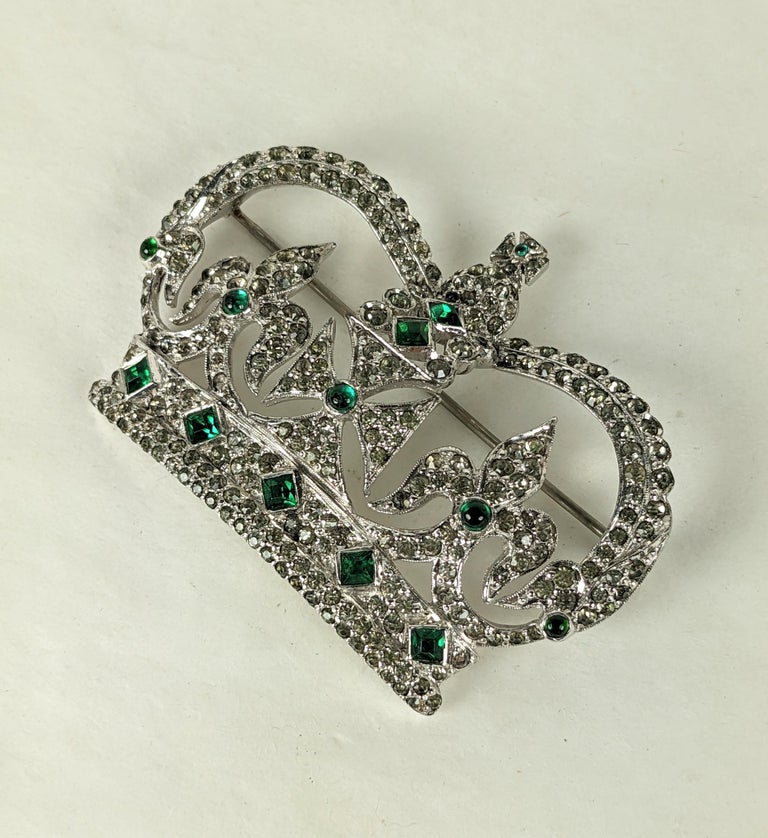 Art Deco Royal Crown Brooch, Coro For Sale at 1stDibs