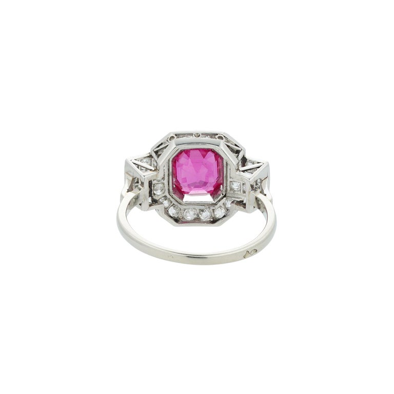 Art Deco Ruby and Diamond Ring For Sale at 1stDibs