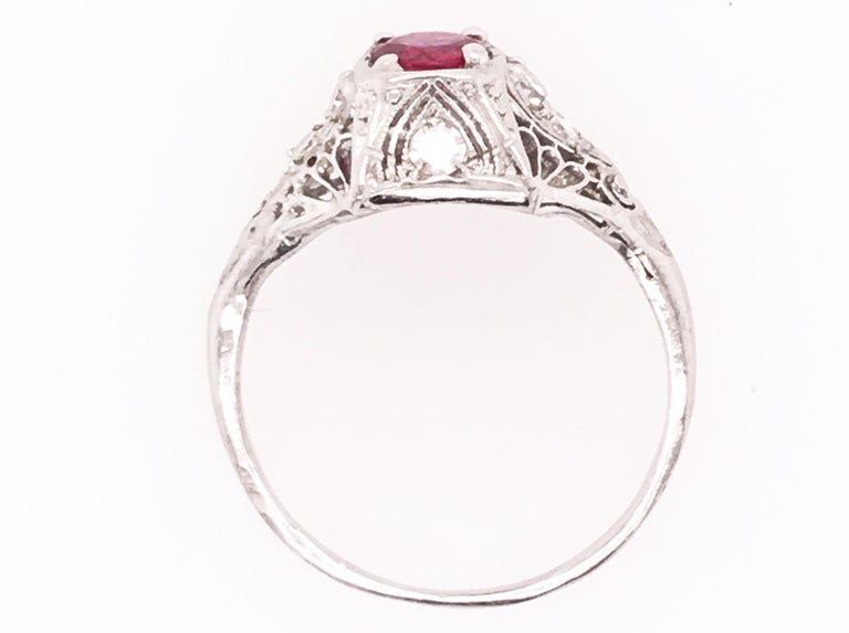 Art Deco Ruby Diamond Ring .70ct Single Cuts Original 1920s-1930s ...