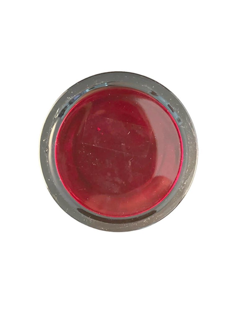 Art Deco Ruby Red Glass Ice Bucket with Chromed Metal Bail Handle by ...