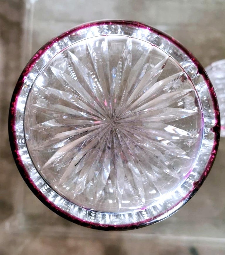 Art Deco Saint Louis Style Pair of French Cut and Grinded Lead Crystal ...