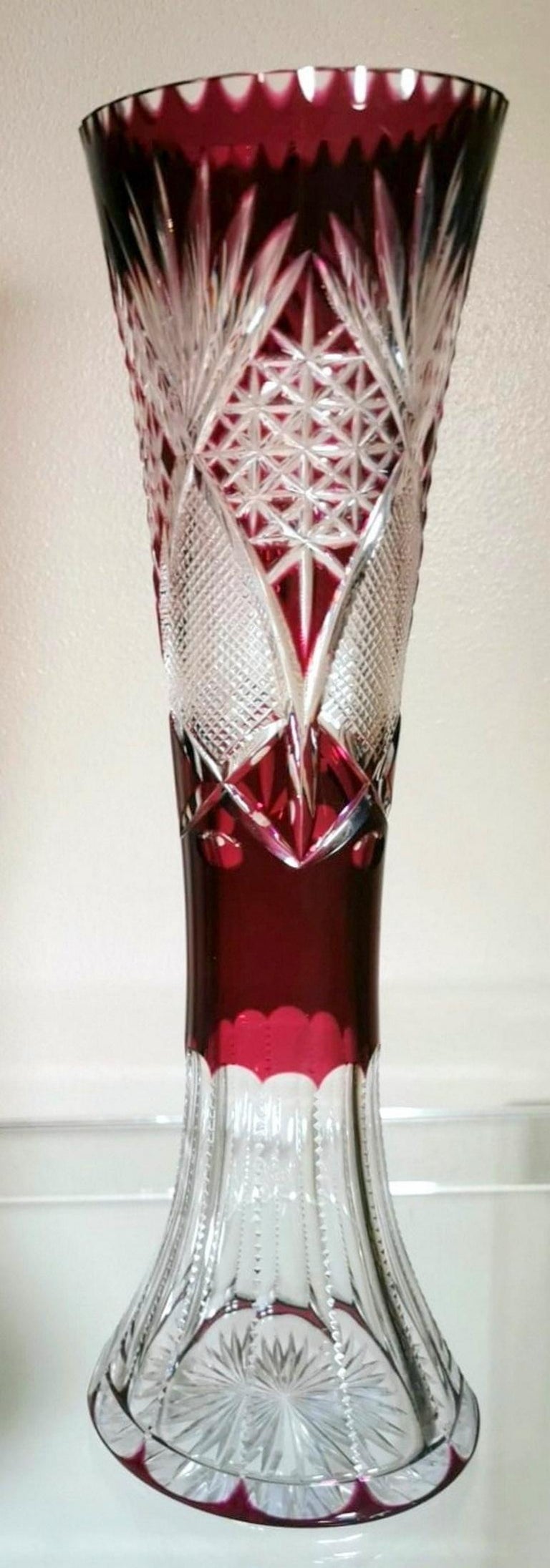 Art Deco Saint Louis Style Pair of French Cut and Grinded Lead Crystal ...