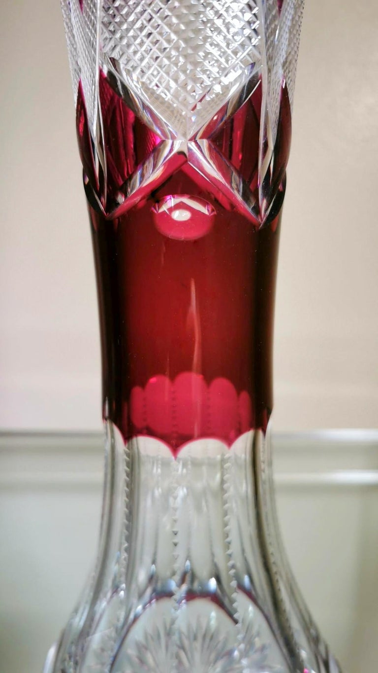 Art Deco Saint Louis Style Pair of French Cut and Grinded Lead Crystal ...