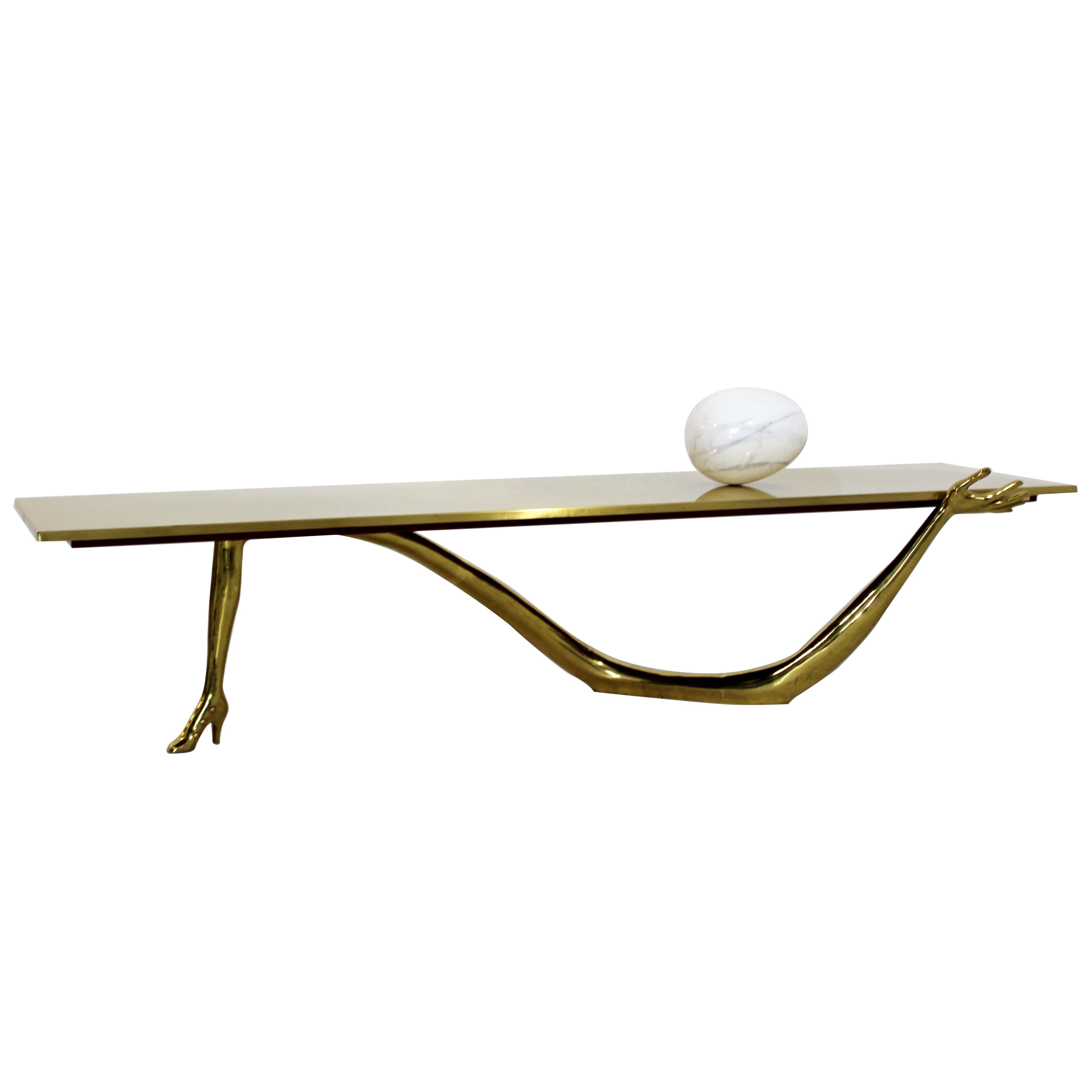 Art Deco Salvador Dali BD Surrealist Original Leda Low Brass Coffee ...