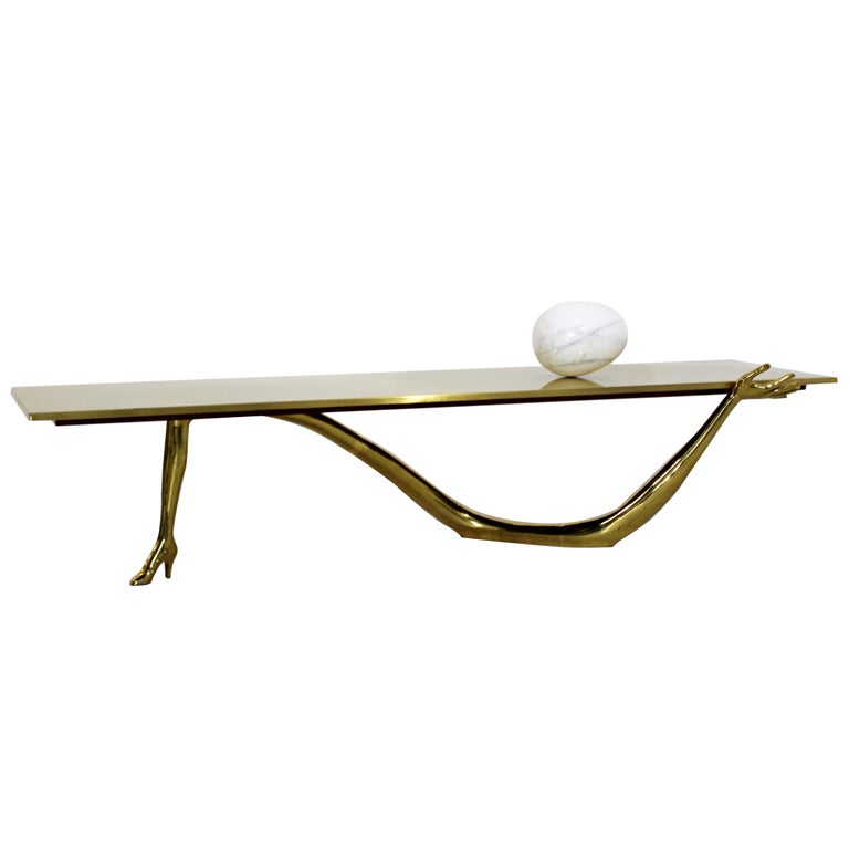 Art Deco Salvador Dali BD Surrealist Original Leda Low Brass Coffee ...