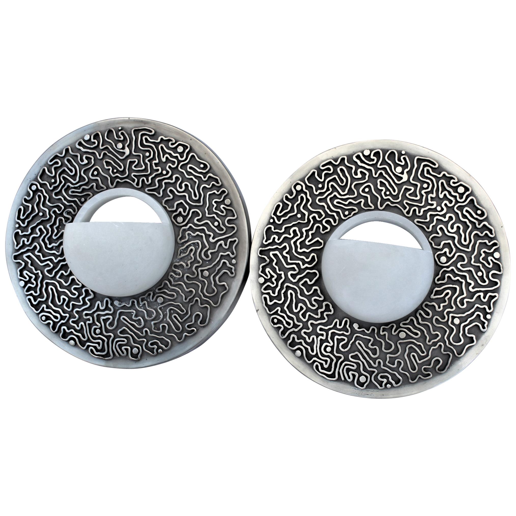 Art Deco Wall Tile Cast after Frank Lloyd Wright, Hydrocal, Painted ...