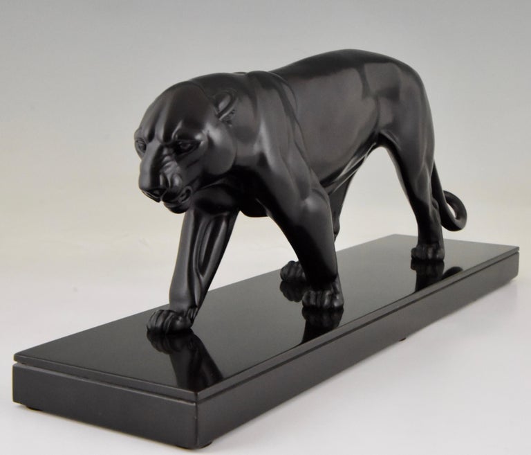 Art Deco Sculpture of a Panther Irenee Rochard, France, 1930 at 1stDibs