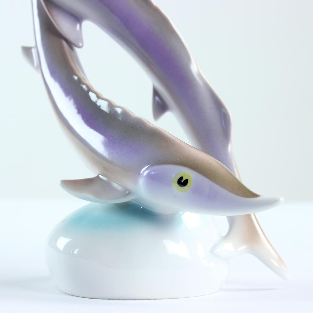 Art Deco Sculpture of Two Fish, Hungary Hollohaza For Sale at 1stDibs