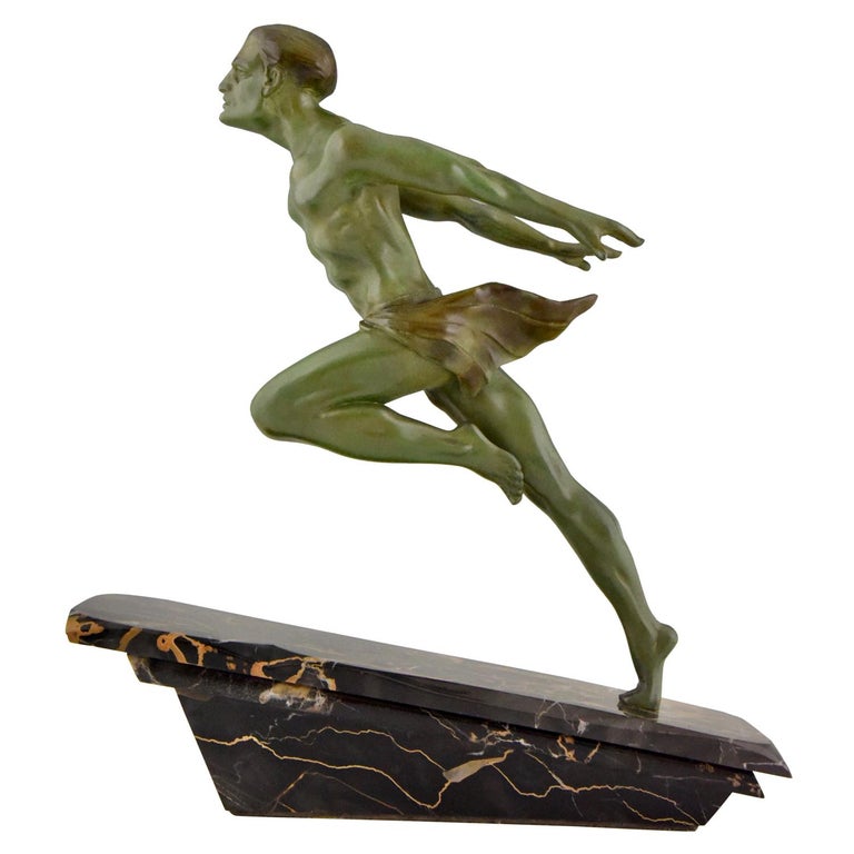 Art Deco Sculpture Running Man or Athlete L. Valderi, France, 1930 at ...