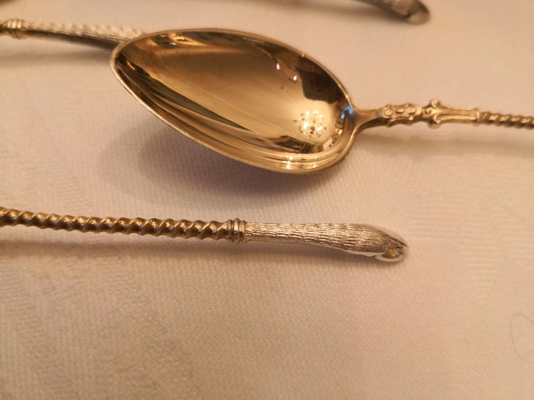 Art Deco Set of 12 Silver Mocha Spoons German For Sale at 1stDibs