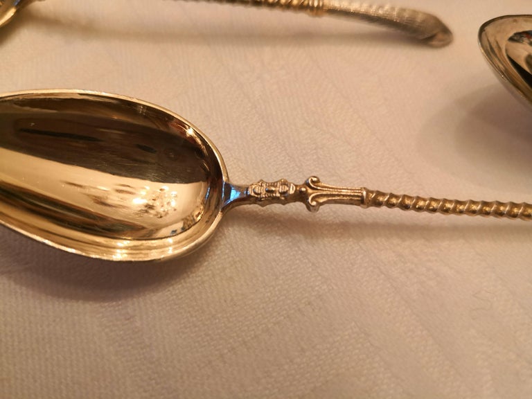 Art Deco Set of 12 Silver Mocha Spoons German For Sale at 1stDibs