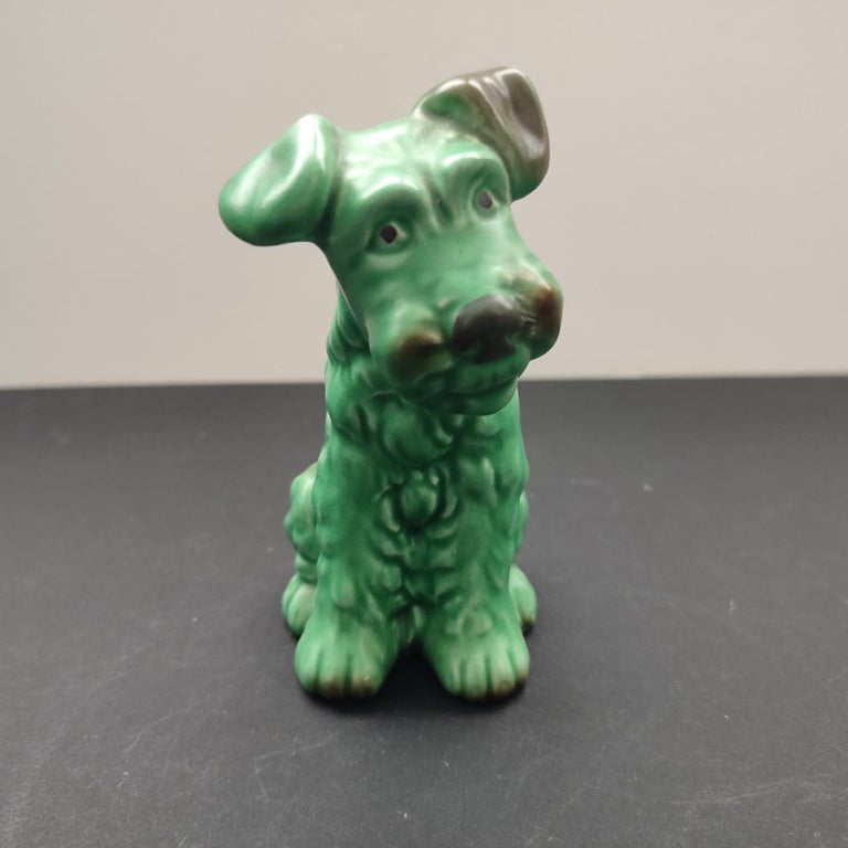 Art Deco Set of 3 Collectible Green Ceramic Figurines, England, 1930s ...